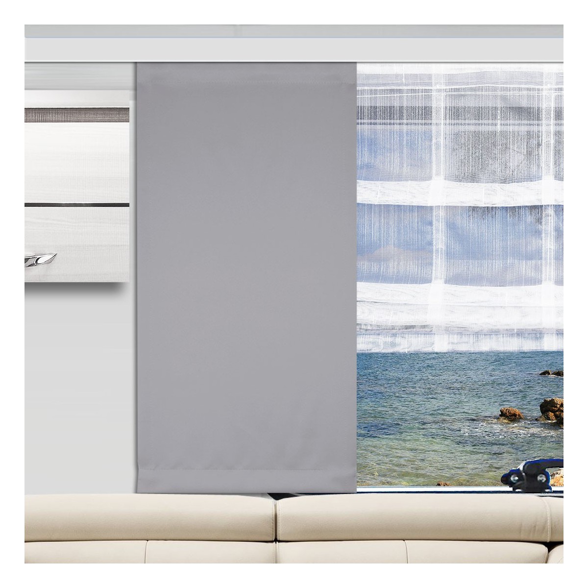 Paneele Dekovorhang Deko-Paneele Mattis grau