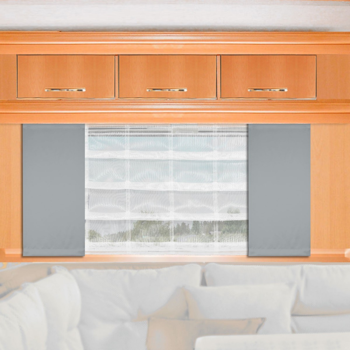 Paneele Dekovorhang Deko-Paneele Mattis grau