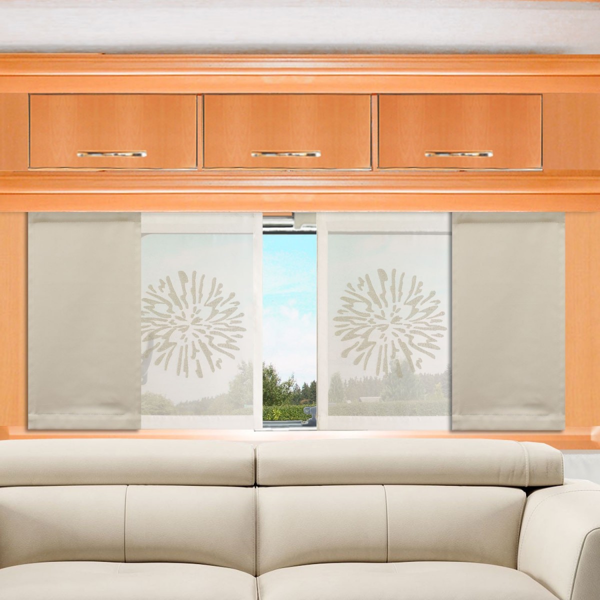 Paneele Dekovorhang Deko-Paneele Mattis hellbeige