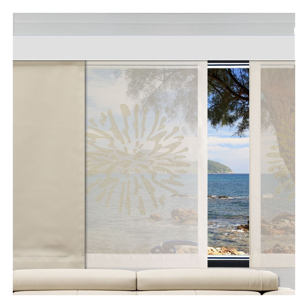 Paneele Dekovorhang Deko-Paneele Mattis hellbeige