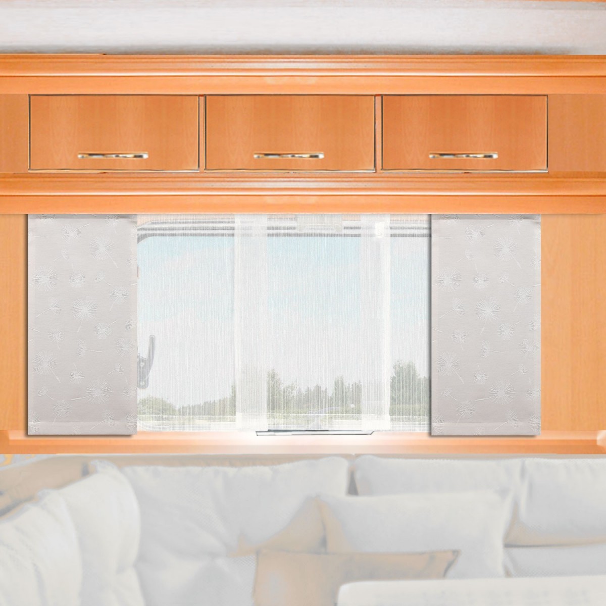 Paneele Dekovorhang Caravan-Deko-Paneele Fresh natur